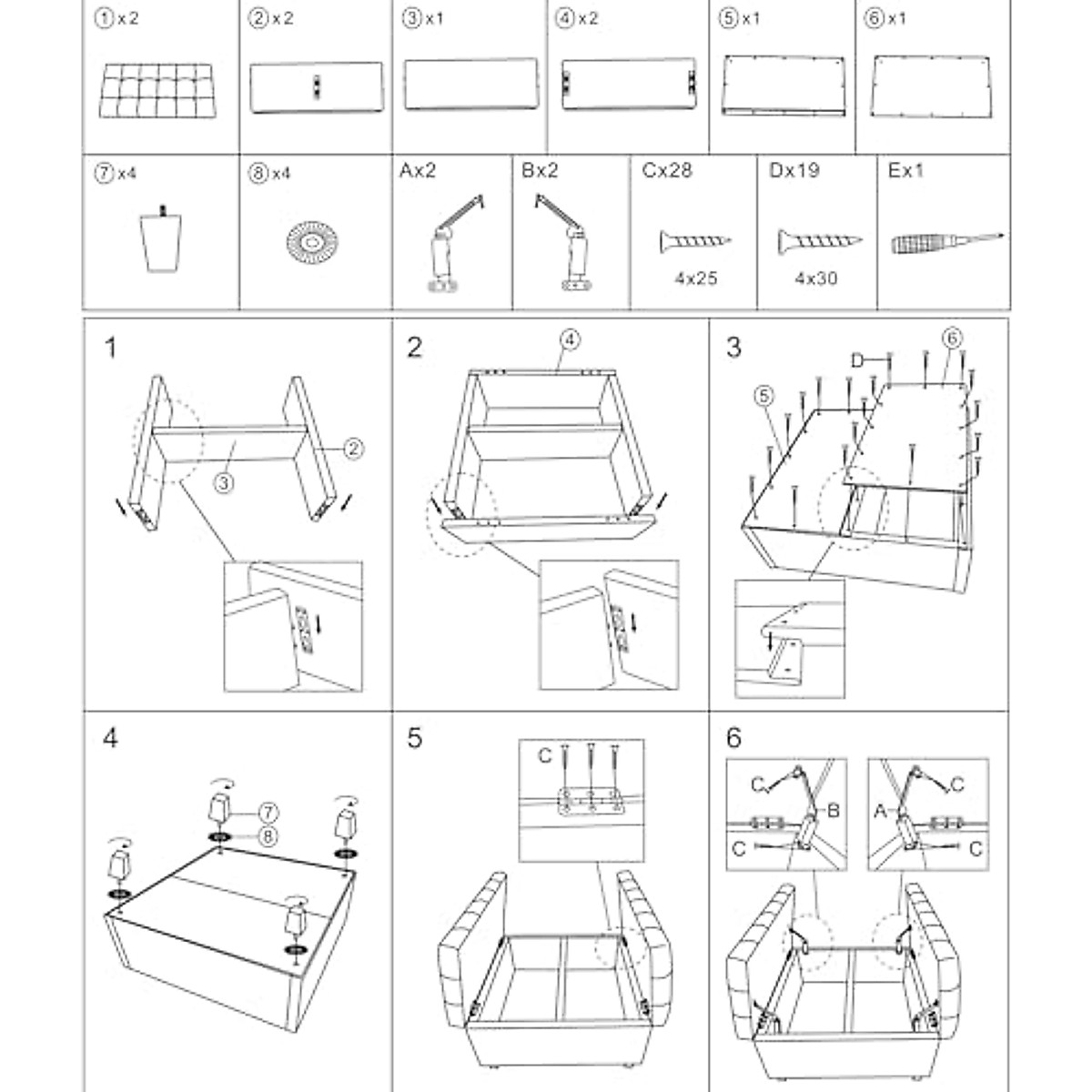 CangLong 31.5" Wide Square Storage Ottoman Bench, Upholstered Tufted Linen Footrest, Coffee Table with Storage for Living Room & Bedroom, Beige
