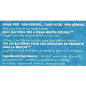 Listerine Pocketmist Cool Mint Oral Care Mist to Get Rid Of Bad Breath, 0.26 Fl Oz (Pack of 2)