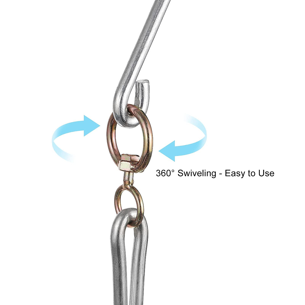 uxcell 14.5'' Double Meat Hooks, 0.41'' Thickness Galvanized Integrated Swivel Meat Hook for Hanging Drying Smoking Meat Products, 2Pcs