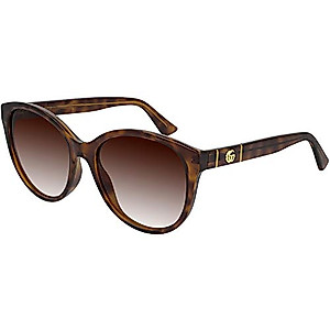 Gucci GG0631S Havana 002 GG0631S Cats Eyes Sunglasses Lens Category 3 Size 56mm