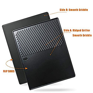 Uniflasy Cast Iron Cooking Grate and Cooking Griddle Replacement for Nexgrill 4 Burner 720-0830H 720-0670A 720-0783E 5 Burner 720-0888N Uniflame GBC981 Replacement for Kenmore 41516106210 415.16106210