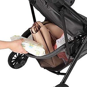 Evenflo Aero Ultra-Lightweight Stroller, Self-Standing Compact Folding Design, 2 Mesh in-Seat Pockets, Large Storage Basket, Flex-Hold Parent Cup-Holder, 50-Pound Capacity, Easy Storage, Dove Gray