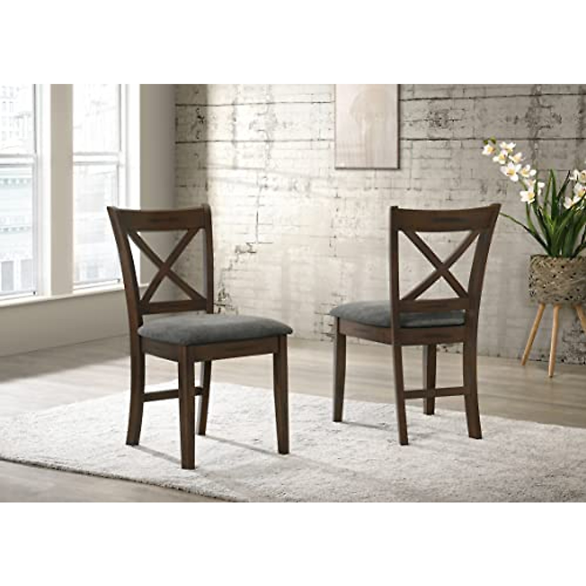 Liveasy Furniture 5-Piece Wood Extendable Dining Table Set with Drop Leaf Table and 4 Upholstered Chairs for Small Places (4 Seats)