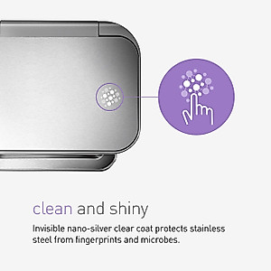 simplehuman 58 Liter / 15.3 Gallon Rectangular Hands-Free Dual Compartment Recycling Kitchen Step Trash Can with Soft-Close Lid, Brushed Stainless Steel