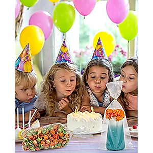 Labeol 160pcs Clear Cellophane Bags 7X14 Treat Bags with Ties Goodie Bags Clear Gift Bags for Packaging Popcorn Party Favor Cookie Candy Bakery Plastic Gift Wrap