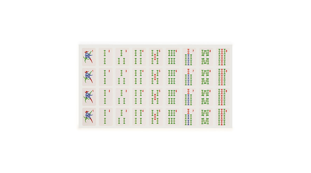 Yellow Mountain American Mahjong Tile Decals - 180 Stickers