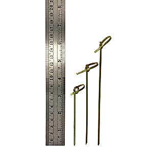 KingSeal Bamboo Wood Flower Knot Picks, Skewers, 3.5 Inches, Perfect for Cocktails and Appetizers - 2 Packs of 100 Each (200 Count)