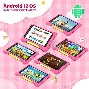 Freeski Kid Tablet 7-Inch Android 12 Tablet for Kids, 2G RAM 32G ROM, Quad Core Processor, Kidoz Preinstalled, Parental Control- Educational and Entertaining Tablet for Kid