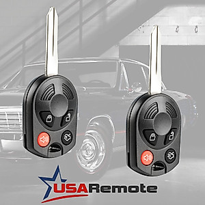 Key fits Ford Edge Escape Expedition Explorer Flex Five Hundred Focus Fusion Mustang Taurus Navigator Keyless Entry Remote Fob (OUCD6000022), Set of 2 - Guaranteed to Work