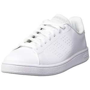 adidas Men's Advantage Base Tennis Shoe, White/White/Green, 10.5 M US