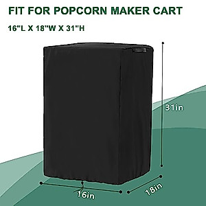 Popcorn Cart Cover,Colewin Weatherproof 420D Popcorn Machine Cart Cover Compatible with Nostalgia - 16"L X 18"W X 31"H