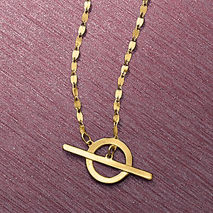 RS Pure by Ross-Simons Italian 14kt Yellow Gold Lumachina-Chain Toggle Necklace. 16 inches