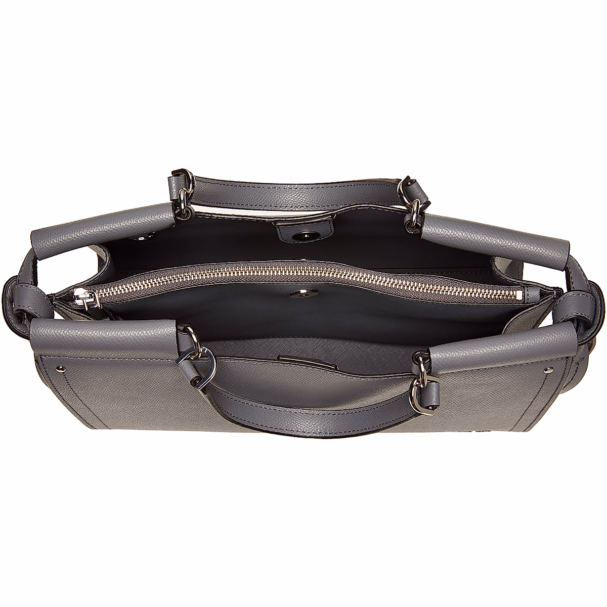 Calvin Klein Callie Crosshatch Leather Knotted Satchel, buff