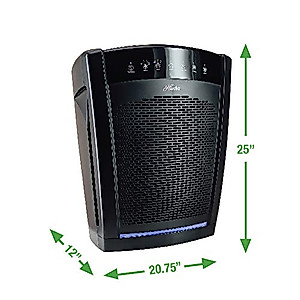 Hunter HP800 Multi-Room Whole Home Console Air Purifier Features Energy Star Certification True HEPA Filter, Multiple Fan Speeds, Soft Touch Digital Control Panel, Sleep Mode, Timer, Accent Light