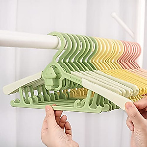 Bebamour Baby Nursery Closet Hangers Cute Baby Hangers for Girl Boy, 10pcs Toddler Kids Child Nursery Closet Hangers, Non-Slip and Extendable Laundry Infant Hangers for Newborn Clothes (Pink)