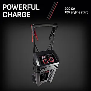 Schumacher Electric DSR140 12/24V Manual Wheel Charger, Car Battery Charger + Jump Starter - 12v + 24v Battery Charger - 200/50/25/10 Amp - Heavy Duty, Professional Grade Engine Starter