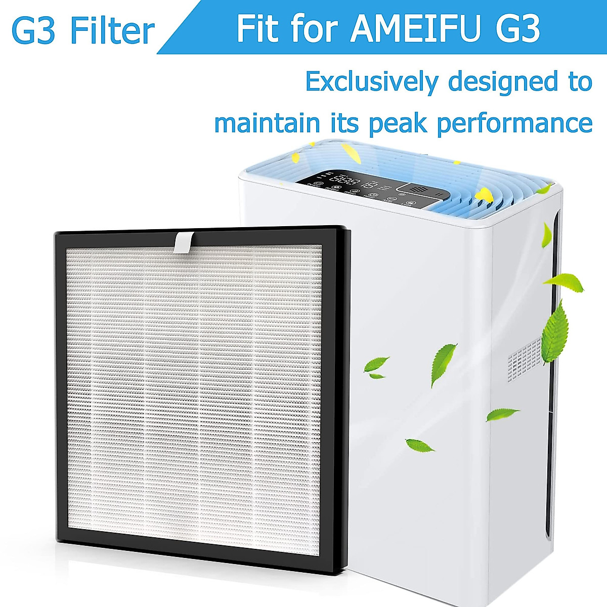 Vegebe G3 H13 HEPA Replacement Filter, Compatible with AMEIFU G3 (Sferf-30) Air Purifier (FXAP2W), 2 Pack