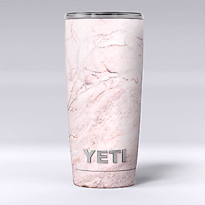 Design Skinz Pink Slate Marble Surface V7 - Skin Decal Vinyl Wrap Kit Compatible with The Yeti Rambler Cooler Tumbler Cups