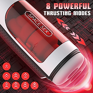 Automatic Male Masturbator Sex Toys for Men Sex Toy, Male Sex Toys Adult Toys Pocket Pussy Penis Pump Sex Machine, 3D Male Stroker Male Masturbators with 10 Vibrating & 8 Thrusting & LCD Display
