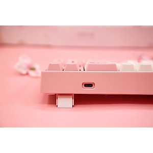 Varmilo Ducky x Miya Mac Pro Sakura R2 White LED 65% Double Shot PBT Mechanical Keyboard (Cherry MX Red)