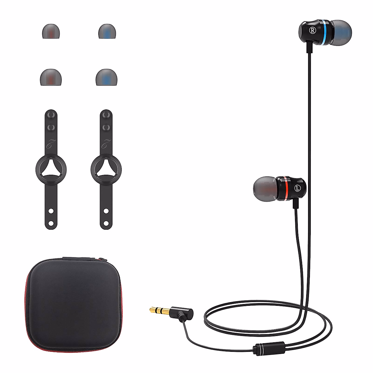 Meijunter Noise Isolating Headphones Jack Cord Cable for Oculus Quest 2 VR Headset - Silicone Earbuds with Storage Bag