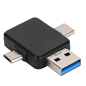💕Romantic Valentine's Day💕 USB Adapter Type-c, Leftwei Compact Size Two in One Powerful Data Transmission USB Adapter, Data Transmission Adapter, Smart Phone for Type-C Device(Black)