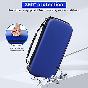 HYPERCASE Blue Hard Carrying Case Compatible with Nintendo Switch Lite, Portable Switch Travel Carry Case for Boys Girls with 8 Game Card Slots, TPU Glitter Shell, Screen Protector and 2 Jelly Caps.