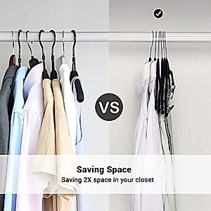 SONGMICS 30 Black Skirt Hangers Bundle with 24 Light Pink Pants Hangers, 16.7-Inch Coat Hangers with Moveable Clips, Heavy-Duty, Black and Light Pink UCRF12B30 and UCRF14PK24