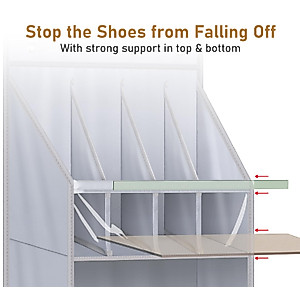 MISSLO 20 Pairs Over The Door Shoe Organizer for Closet Narrow Hanging Shoe Rack for Door Hanger Deep Pocket Door Shoe Holder Storage for Boots, Size 13 Sneakers, Grey