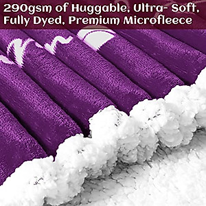 Jhomk I Love You Mom Gift Throw Blanket from Daughter or Son , Mom Birthday Gifts for Mom Unique, A Warm Hug Gift for Christmas, Mothers Day, Valentines Day - (65” x 50” Purple, Sherpa)