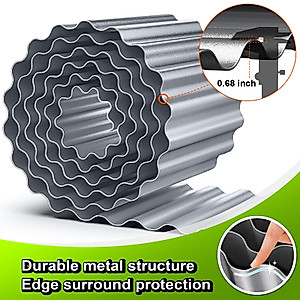 LAVEVE Corrugated Metal Garden Edging 4" x 10Ft, Landscape Edging Border for Lawn, Flower Bed, Garden Fence, Paver Edging (Silver)