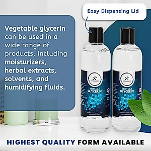 Vegetable Glycerin 2 Pack, Pure VG, USP Kosher Food Grade VG Liquid for Soaps, Lotions, Moisturizers, Solvents, 500mL by Compass Laboratory