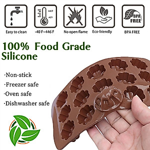 JOERSH Silicone Chocolate Molds for Fat Bombs Snacks & Truffles, 4PCS Flower Shape Silicone Molds Caramel Hard Candy Mold (11 Different Flowers)