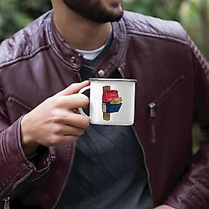 Unique Gift Idea Vintage Mailbox with Package Inside Enthusiasts 12oz Enamel Silver Mug