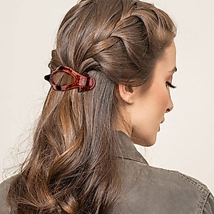 ATODEN Flat Alligator Hair Clips 3Pcs - 4.52" Duck Billed Medium Hair Claw Clips and Barrettes, Hair Accessories Clamps Jaw Clips Gifts