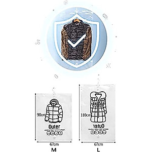 Hanging Compressible Storage Bag, Reusable Vacuum Storage Bags, Clothes Vacuum Organizer, Vacuum Seal Bags for Suits, Dress Coats, Jackets (5PCS,M(67*90cm))