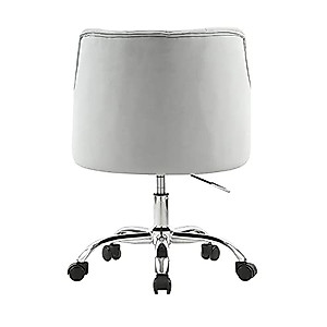 ANOUR Modern Home Office Chair,Velvet Adjustable Task Chair Computer Desk Chair for Kids, Swivel Armchair, Vanity Chair for Living Room Bedroom Study (Grey)