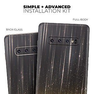 DesignSkinz Scratched Surface with Glowing Gold Sparkle Protective Vinyl Decal Wrap Skin Cover Compatible with The Samsung Galaxy S20 (Screen Trim & Back Glass Skin)