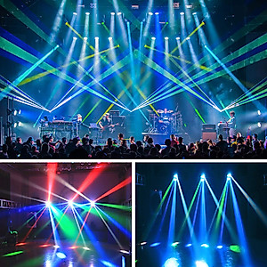 Spider Moving Head Lights, HAKUTA LED Stage Light RGBW 4-in-1 LED Moving Head Light, Compatible DMX-512 with 4 Control Modes for Parities, Concert, Performance Stage, Club, Bar and Wedding Ceremon