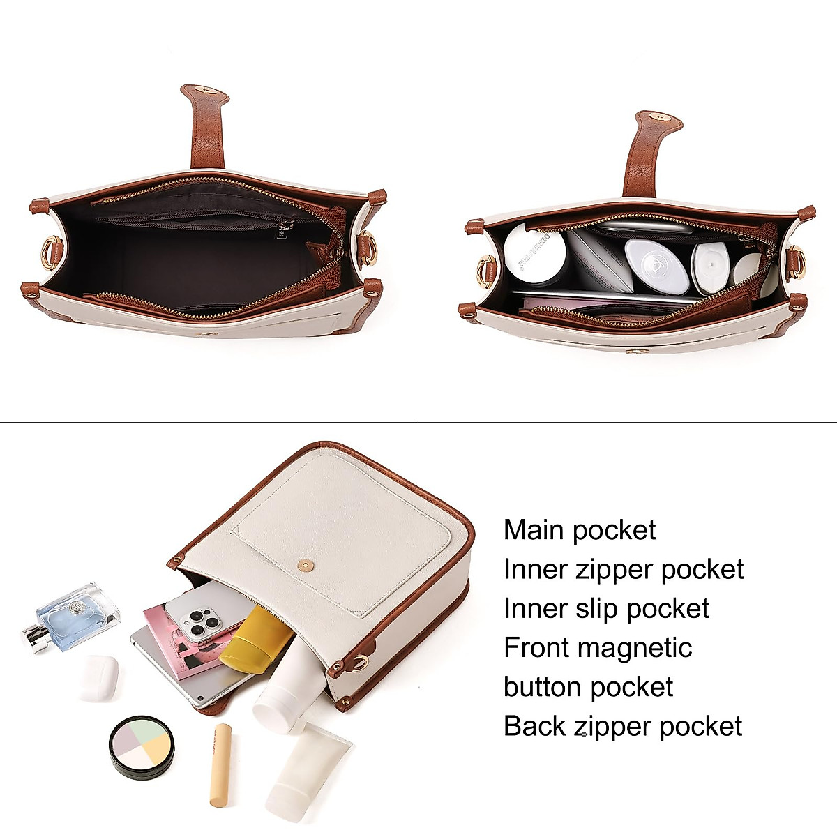 CLUCI Vegan Leather Women's Crossbody Handbags+ Travel Backpack