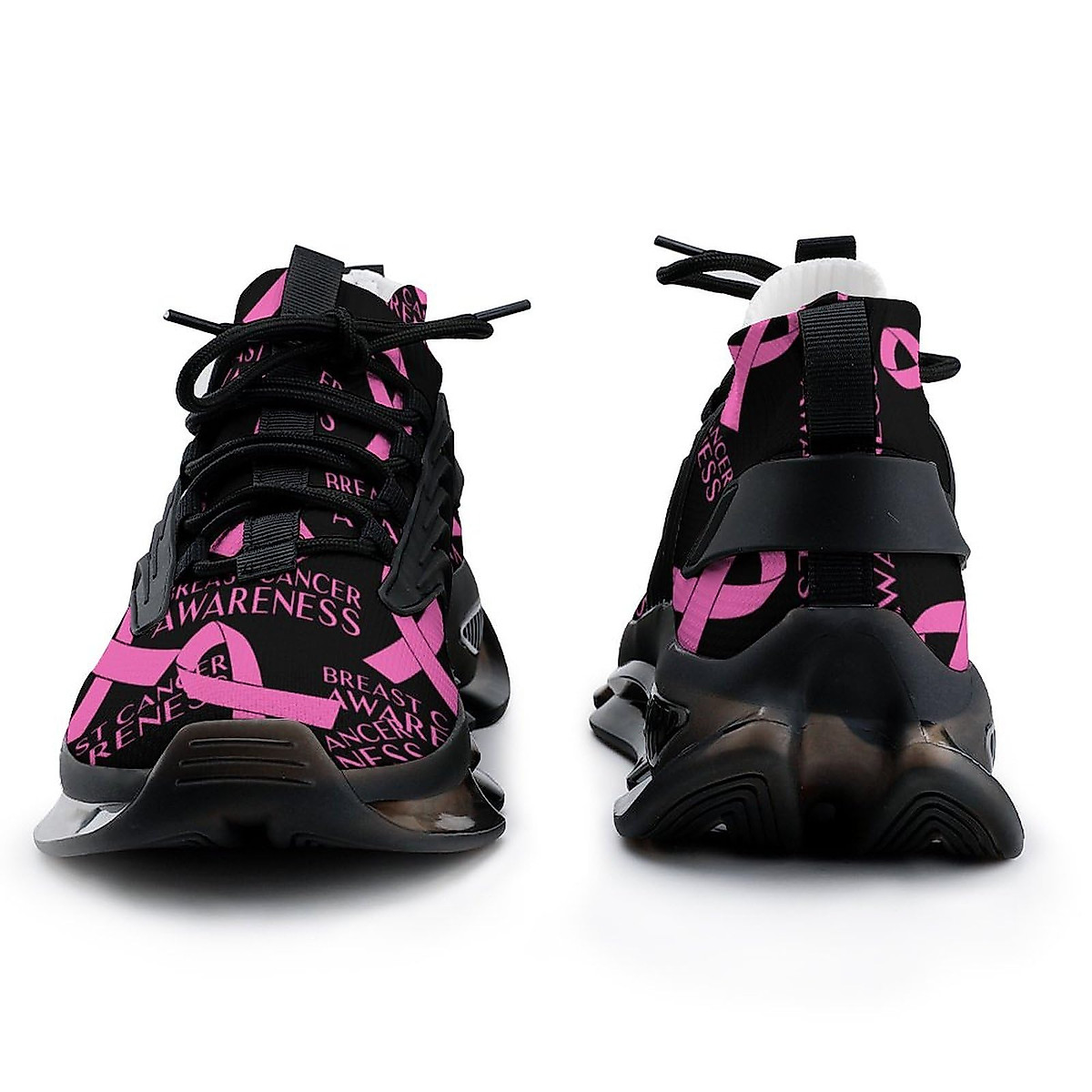Pink Breast Cancer Awareness Women's Walking Running Shoes Athletic Tennis Fashion Sneakers for Men