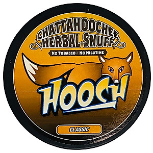 Hooch Herbal Snuff Classic Fine Cut 1 Can with DC Crafts Nation Skin Can Cover - Middle Finger