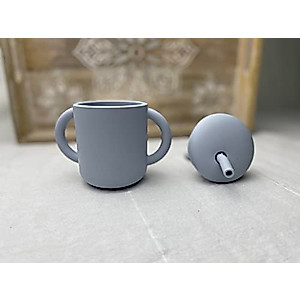 Jane and Kate - 2 Pack, 100% Food Grade Silicone Training Cup and Straw | 6 Months Plus, 5oz, 150 mL, Spill Proof (Green and Blue)