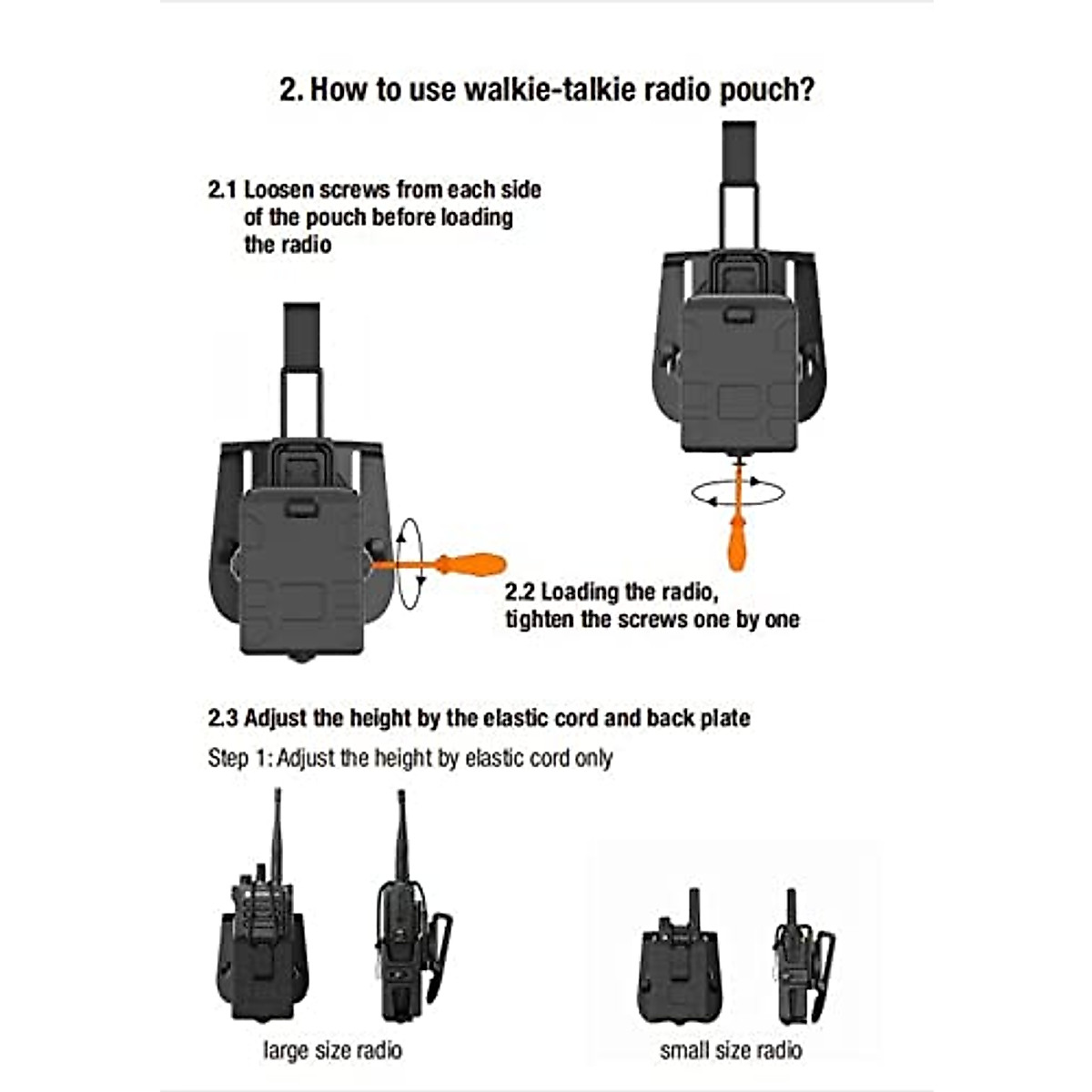 Tactical Scorpion Gear Polymer Walkie Talkie Radio Holder Holster for Motorola, Kenwood, Hytera