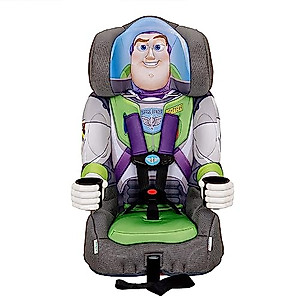 KidsEmbrace Disney Pixar Toy Story Buzz Lightyear 2-in-1 Forward Facing Booster Car Seat, Green/White/Grey