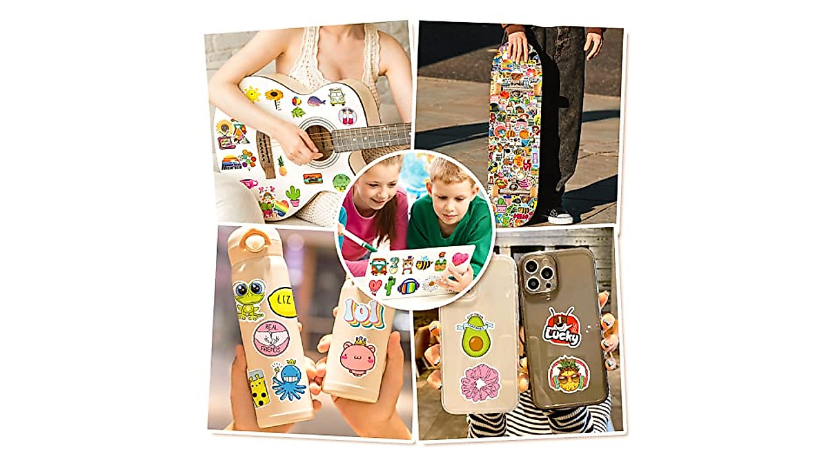 500 Pcs Colorful Vinyl Stickers Pack - Waterproof Fun