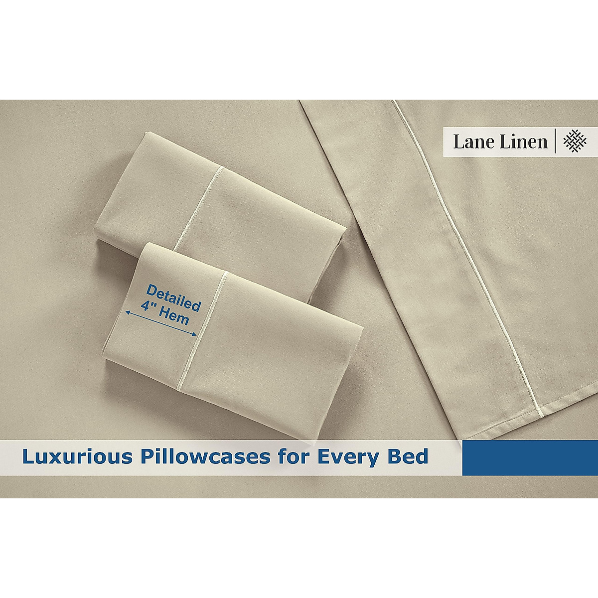 LANE LINEN 100% Egyptian Cotton Full Size Bed Sheets Set - 1500 Thread Count, 4 Pieces Set - Premium Sateen Weave Cotton Full Bed Sheets Set - 15" Deep Pocket Full Size Sheets Set - Linen