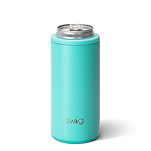 Swig Life Wanderlust + Matte Aqua Seltzer Lovers Gift Set, Includes (2) 12oz Skinny Can Coolers, Triple Insulated, Stainless Steel, Easy to Clean, and Dishwasher Safe