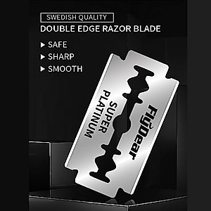 100 Count Double Edge Razor Blades - Men's Safety Razor Blades for Shaving - Platinum Stainless Steel Double Razor Shaving Blades for Men for a Smooth Clean Shave