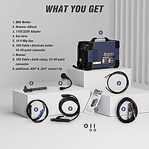 A-ITECH Multiprocess Welder 200Amp 4 in 1 Combo MIG/Flux/Lift-TIG/Stick Welding Machine with 110V/220V Dual Voltage